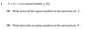 Solved: 1 b=(x : x is a natural number ≤slant 16) (a) Write down all ...