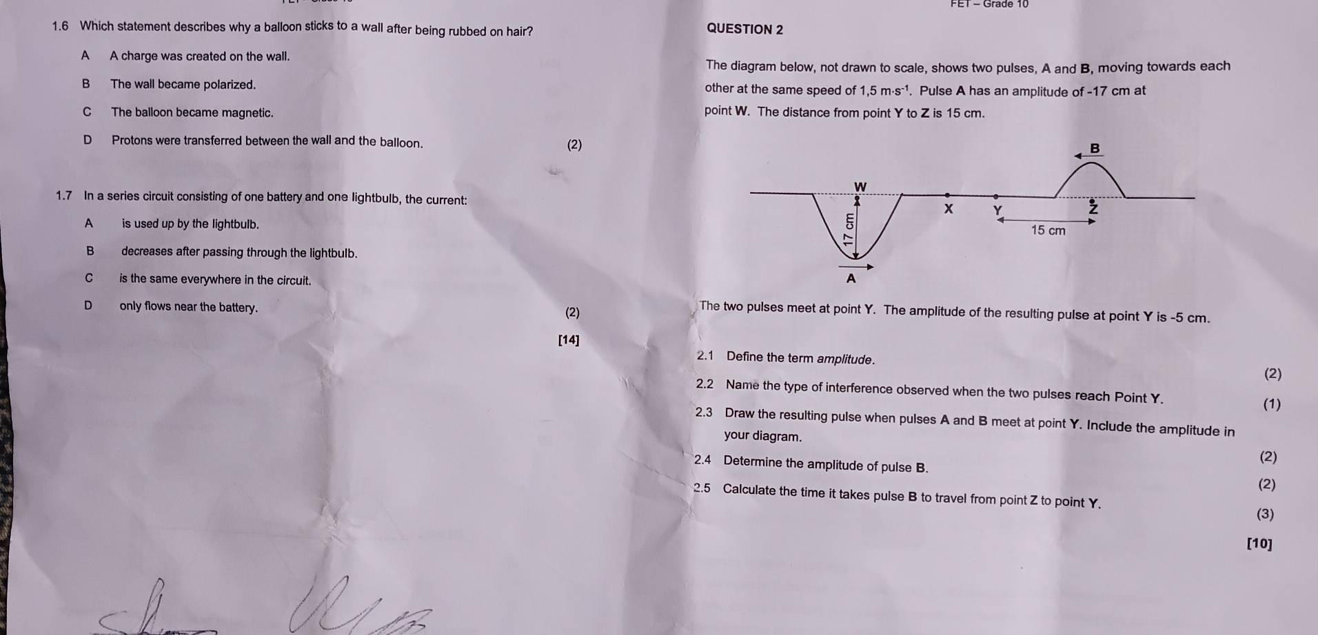 Solved: 1.6 Which statement describes why a balloon sticks to a wall ...