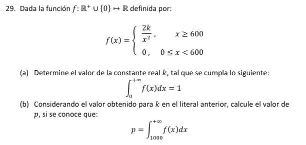 Resuelto:Dada la función f:R^+∪ 0 rightarrow R definida por: f(x ...