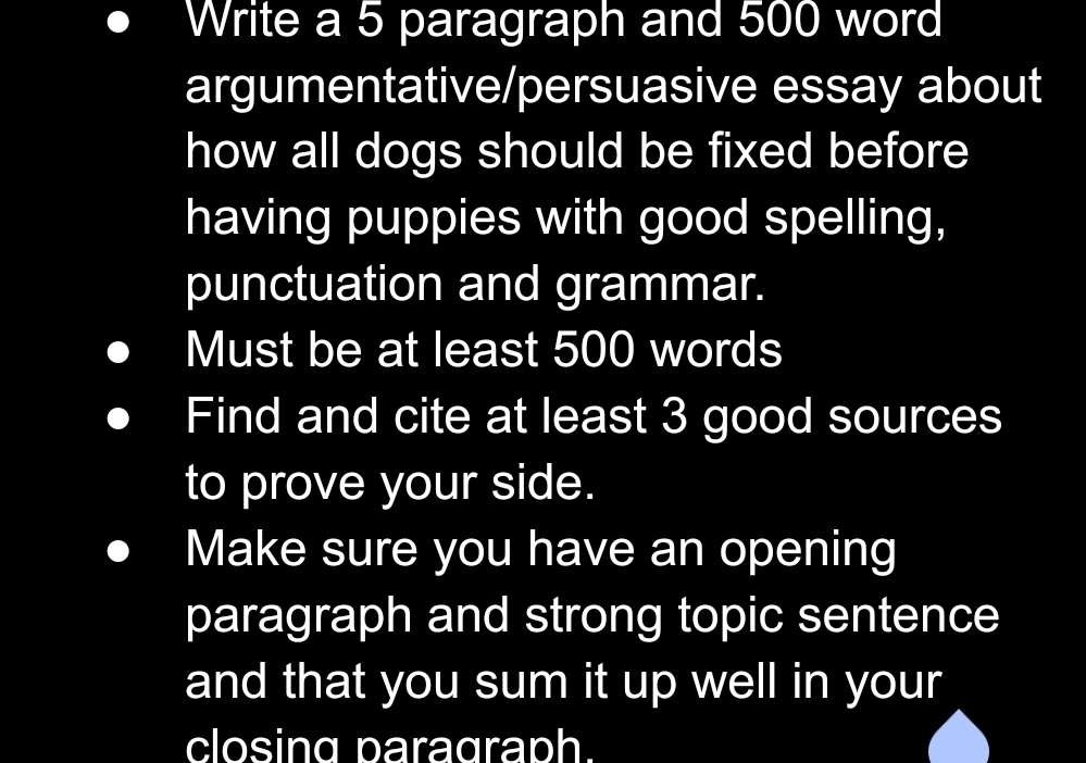Solved: Write a 5 paragraph and 500 word argumentative/persuasive essay ...