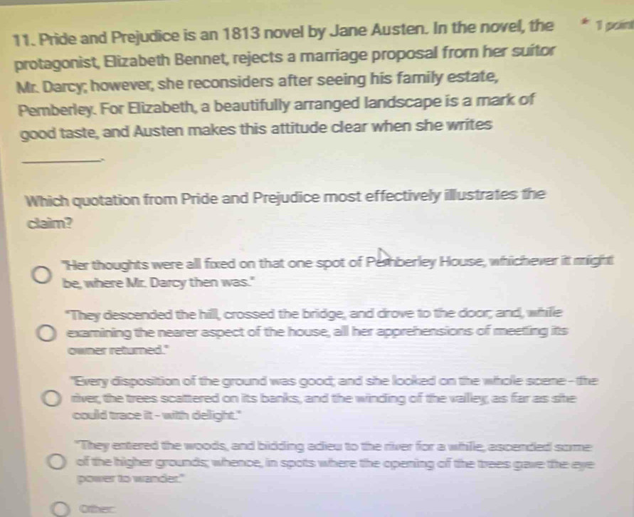 Solved: Pride and Prejudice is an 1813 novel by Jane Austen. In the ...