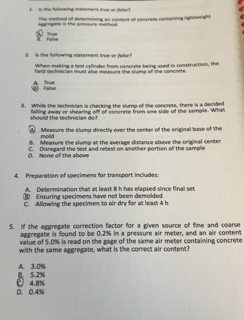 Solved: Is the following statement true or false? The method of ...