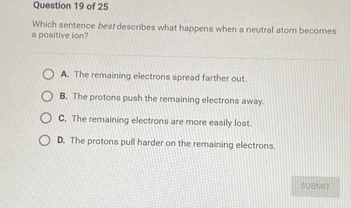 Solved: Which sentence best describes what happens when a neutral atom ...