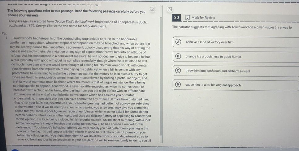 Solved: The following questions refer to this passage. Read the ...