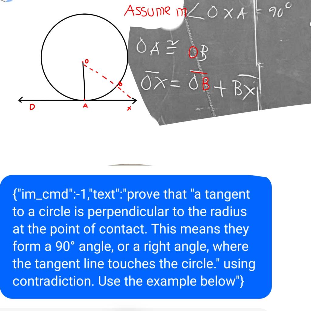 Solved: "im_cmd":-1,"text":"prove that "a tangent to a circle is ...
