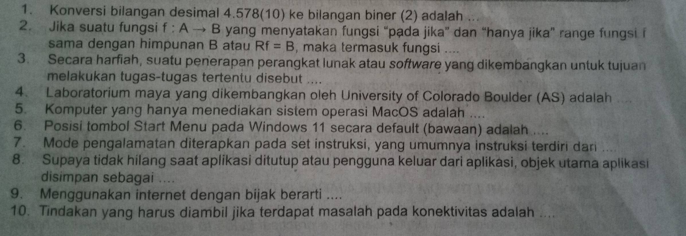 Telah dijawab:Konversi bilangan desimal 4.578 (10) ke bilangan biner (2 ...