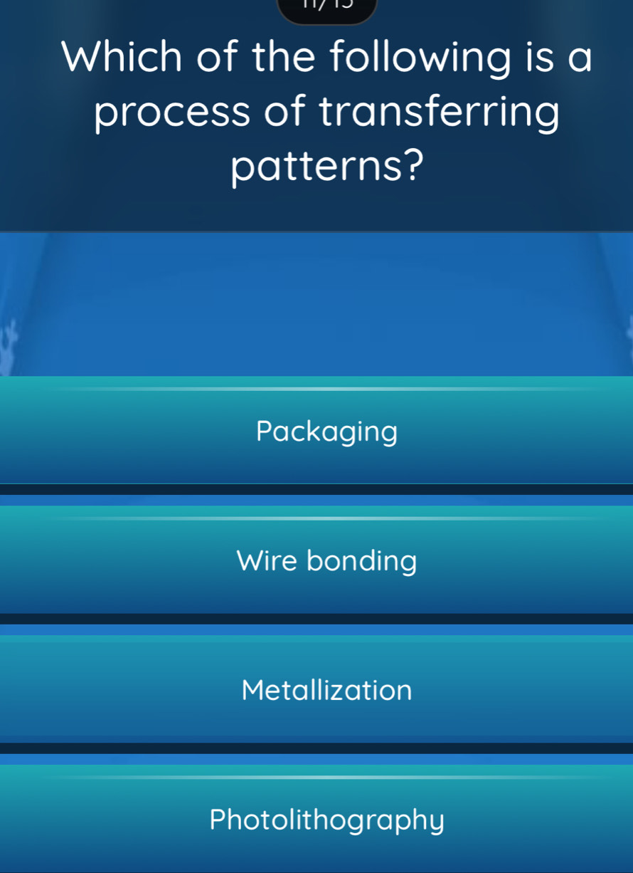 Selesai:Which of the following is a process of transferring patterns ...