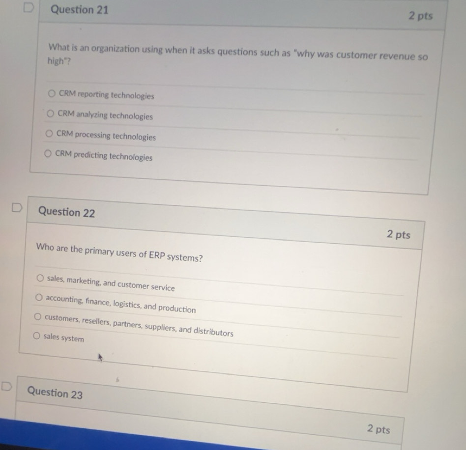 Solved: What is an organization using when it asks questions such as ...
