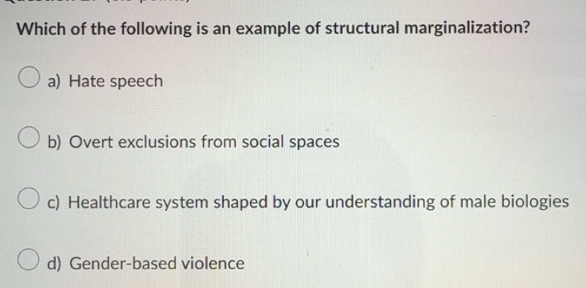 Solved: Which of the following is an example of structural ...