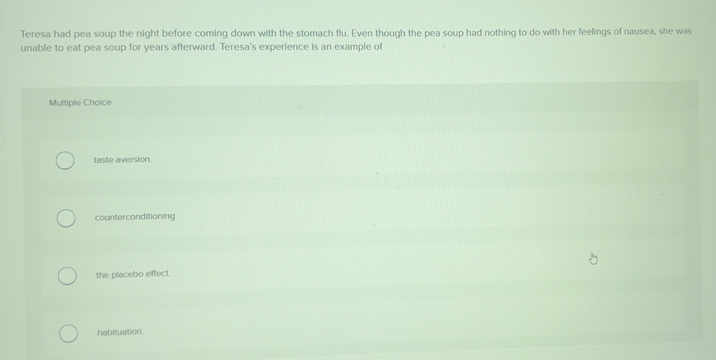 Solved: Teresa had pea soup the night before coming down with the ...