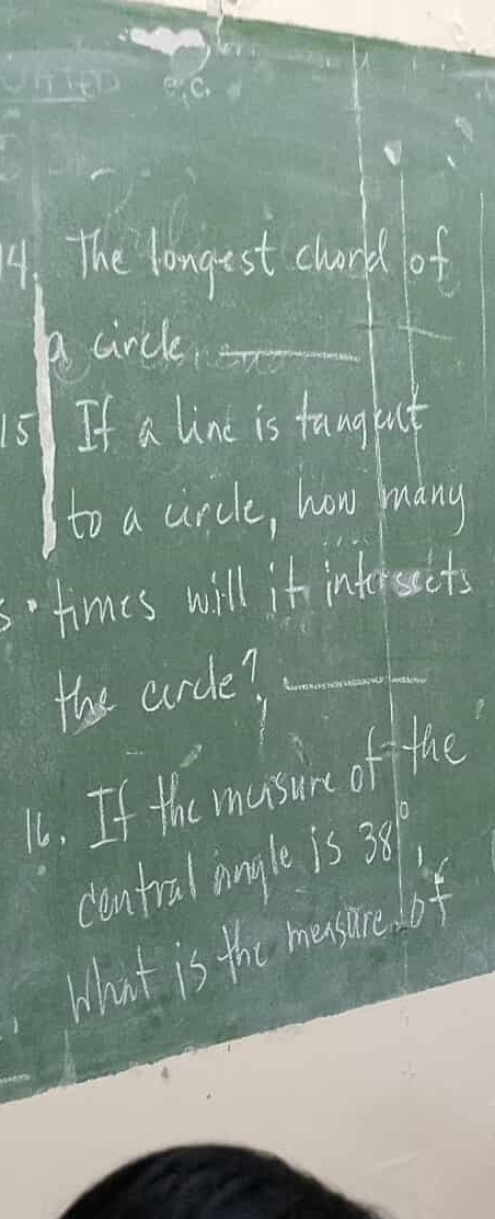 Solved: a 4. The longust chourd of a circle_ _ 15 If a line is fangfut ...