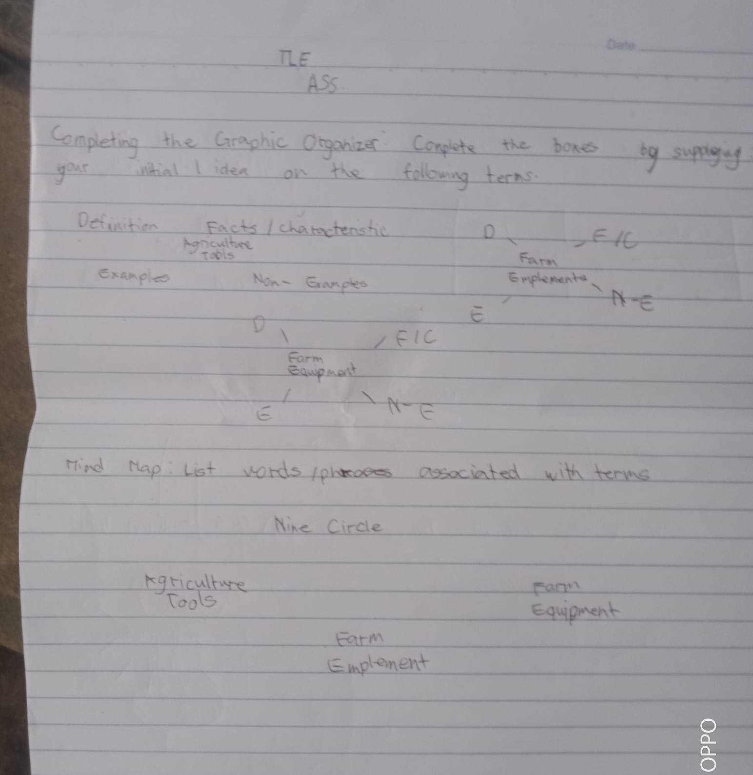 Solved: TLE _ ASs Completing the Graphic Organizer Conplete the boxes ...