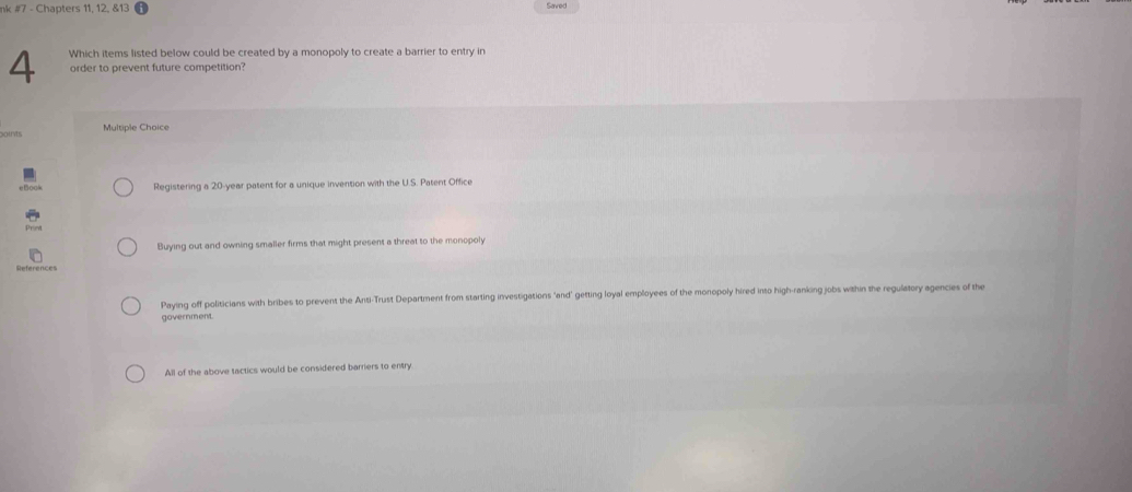 Solved: #7 - Chapters 11, 12, &13 Saved Which items listed below could ...