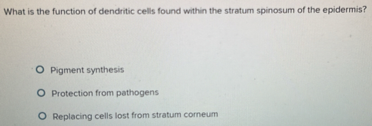 Solved: What is the function of dendritic cells found within the ...