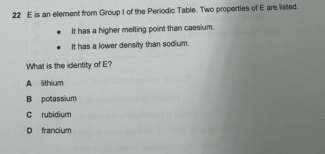 Selesai:is an element from Group I of the Periodic Table. Two ...