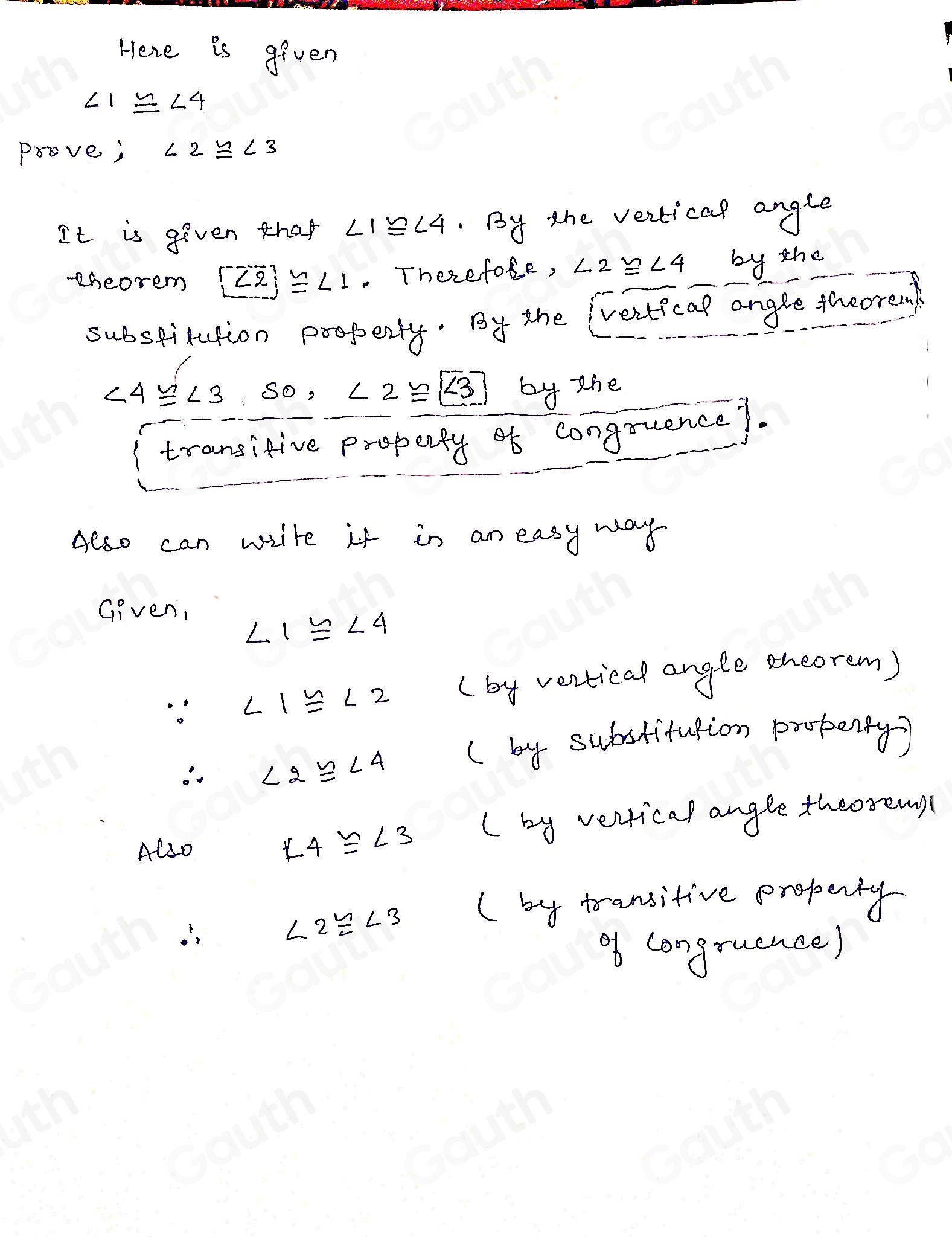 Solved: 2.10 Unit Test: Reasoning and Proof - Part 1 Given: ∠ 1≌ ∠ 4 ...