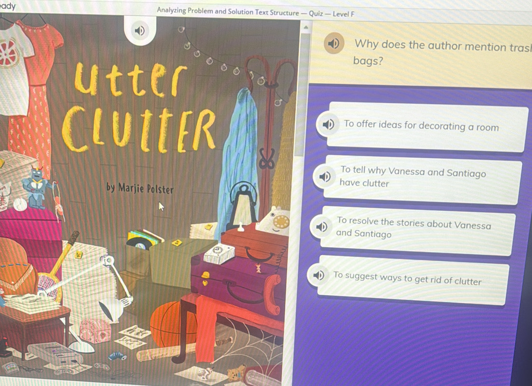 Solved: ady Analyzing Problem and Solution Text Structure — Quiz ...