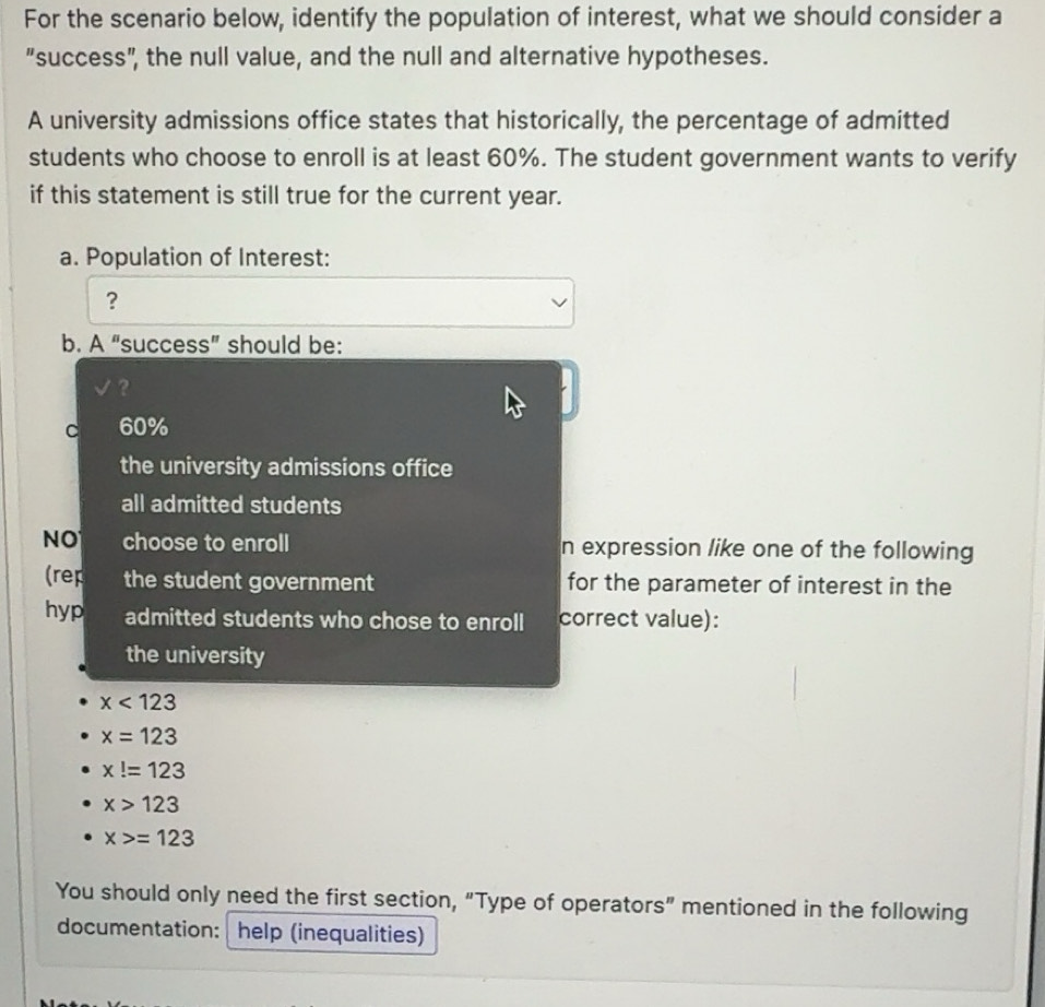Solved: For the scenario below, identify the population of interest ...