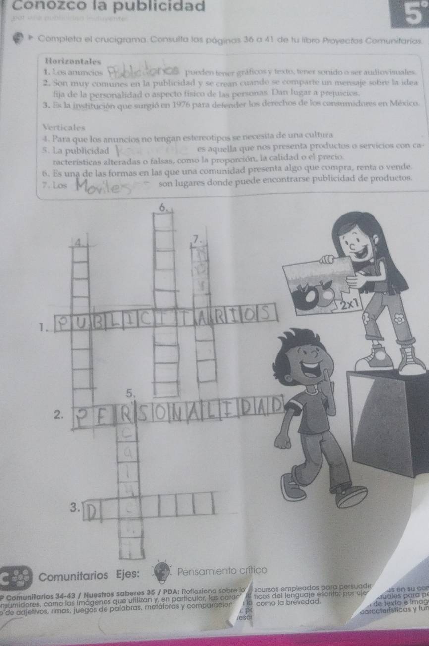 Resuelto Conozco La Publicidad 5 Completa El Crucigrama Consulta