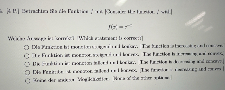 Gelöst:[4 P.] Betrachten Sie die Funktion f mit [Consider the function ...