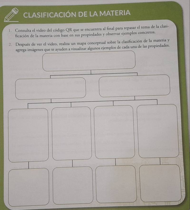 Resuelto:CLASIFICACIÓN DE LA MATERIA 1. Consulta el video del código QR ...