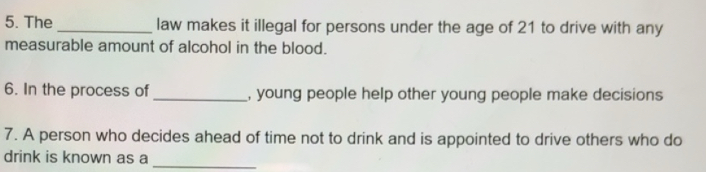 Solved: The _law makes it illegal for persons under the age of 21 to ...