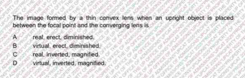 Solved: The image formed by a thin convex lens when an upright object is placed between the ...