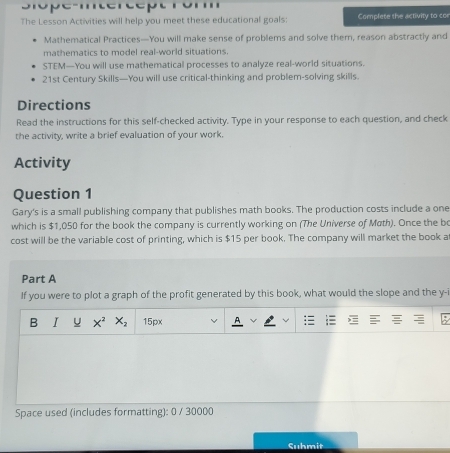 Solved: prope-mtercept The Lesson Activities will help you meet these ...