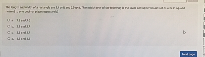 Solved: The length and width of a rectangle are 14 unit and 2.5 unit ...