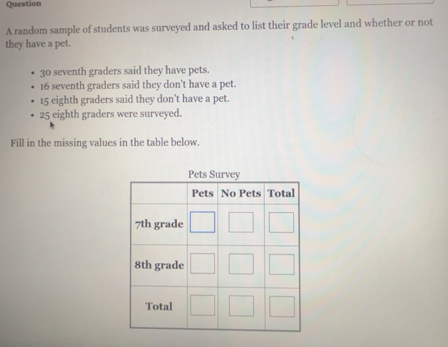 Solved: random sample of students was surveyed and asked to list their ...