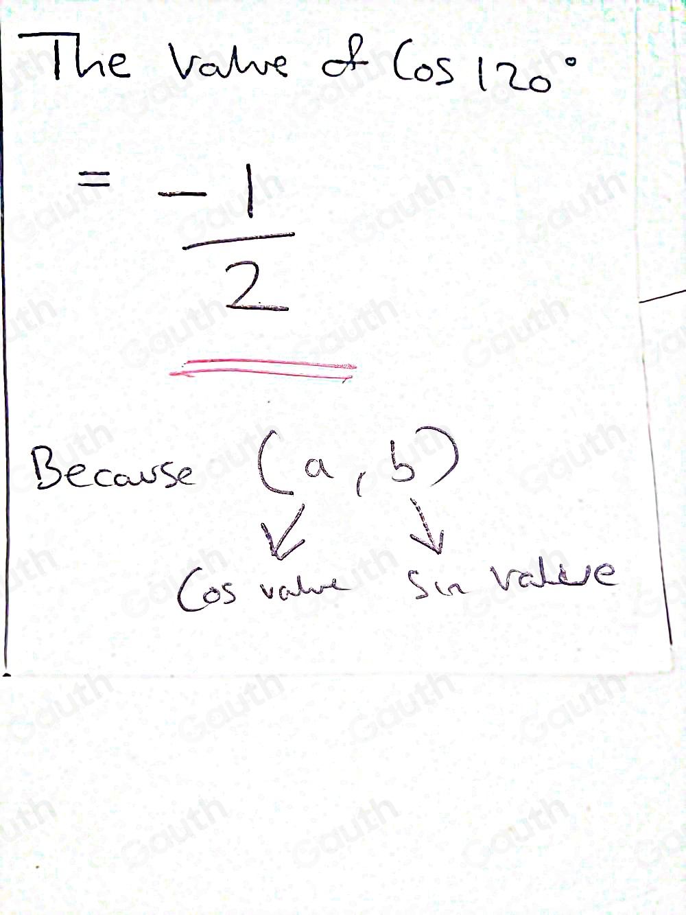 Solved: What is cos 120 degrees? [Math]