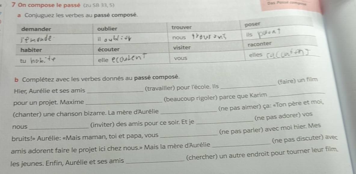 Gelöst:On compose le passé (zu SB 33, 5) Das Passé campnes a Conjuguez ...