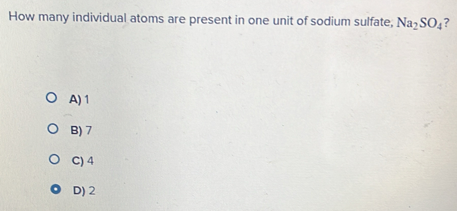 Solved: How many individual atoms are present in one unit of sodium ...
