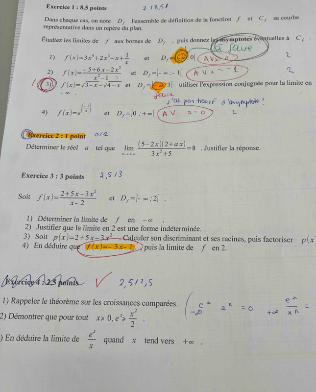 Résolu :Exercice 1:8,5 points Dans chaque cas, on note D_f l'ensemble de définition de la fonction