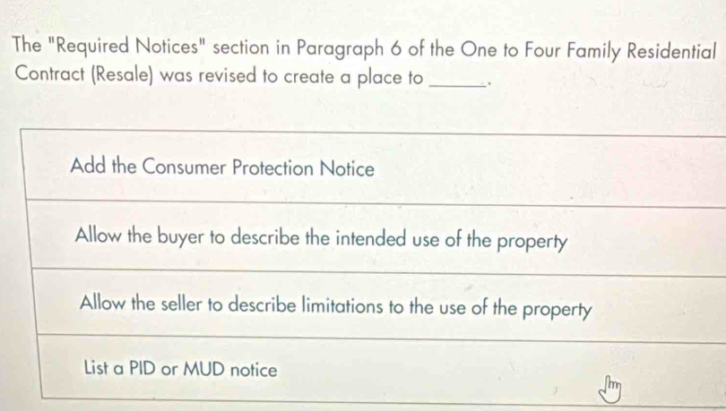Solved: The "Required Notices" section in Paragraph 6 of the One to ...