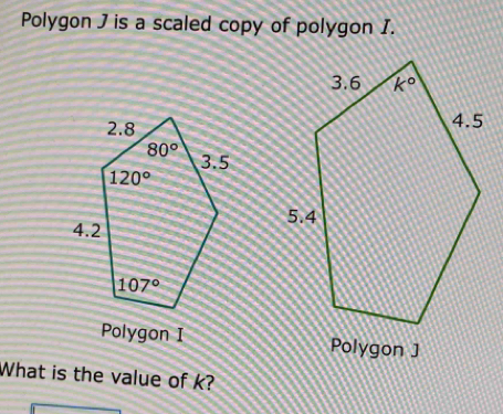 Solved: Polygon J is a scaled copy of polygon I. Polygon I What is the ...