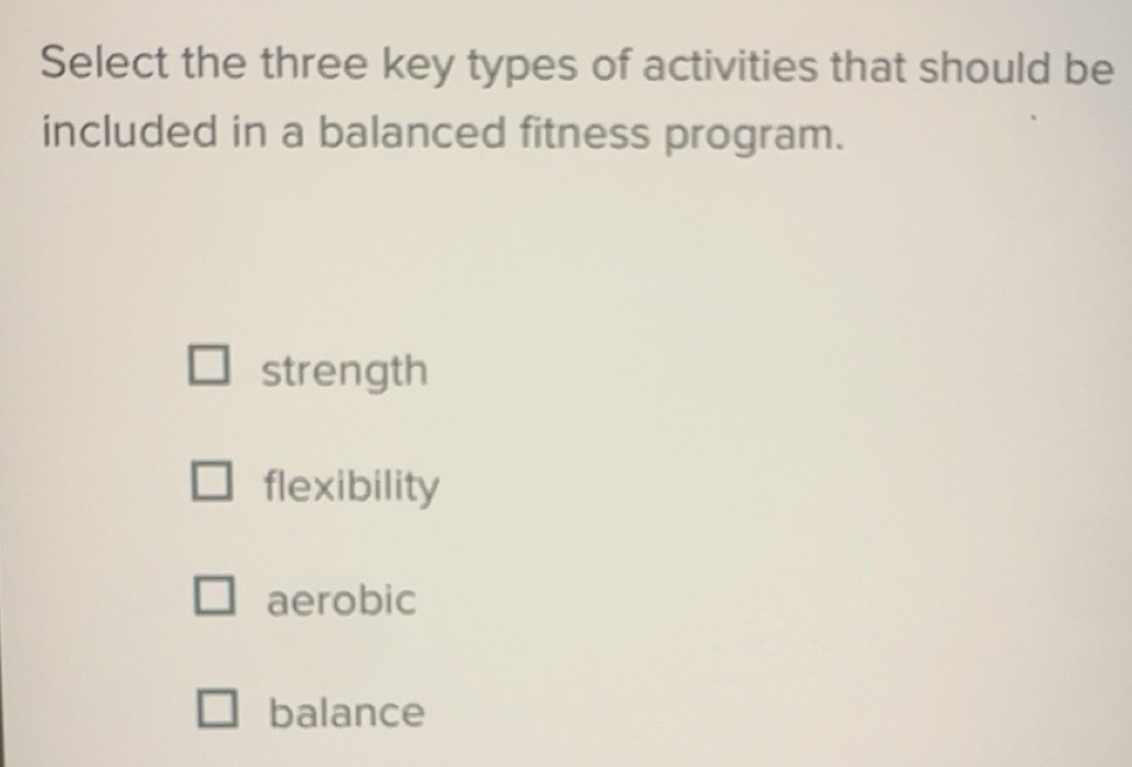 Solved: Select the three key types of activities that should be ...