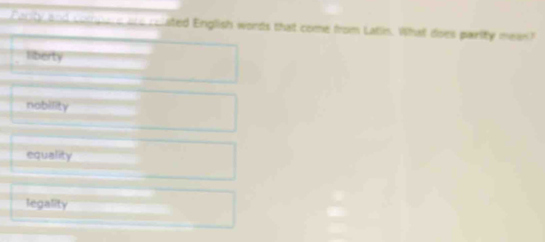 Solved: Earity and compere are related English words that come from ...