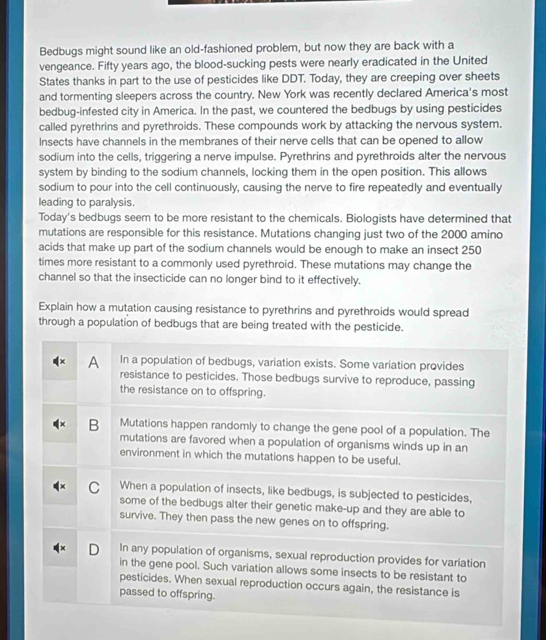 Solved: Bedbugs might sound like an old-fashioned problem, but now they are back with a ...