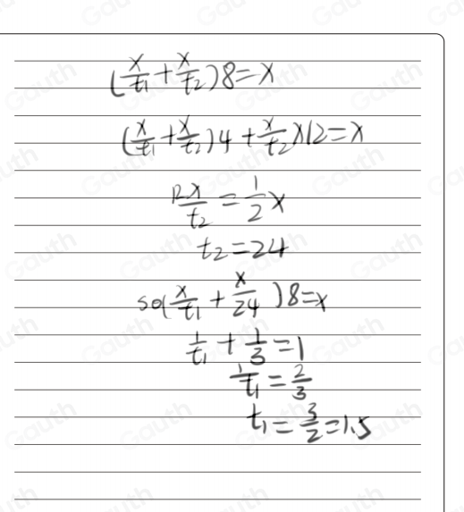 Solved: Two pipes running simultaneously can fill a tank in 8 hours. If ...