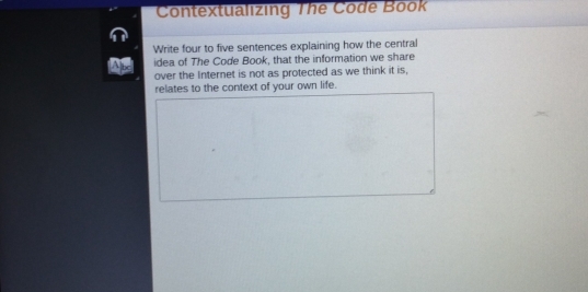 Solved: Contextualizing The Code Book Write four to five sentences ...