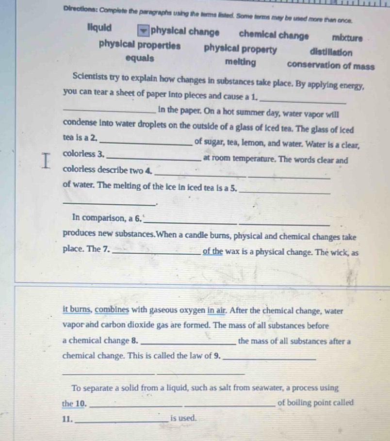 Solved: Directions: Complete the paragraphs using the terms listed ...