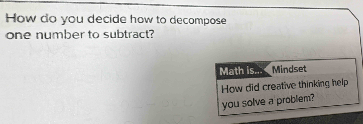 تم الحل:How do you decide how to decompose one number to subtract? Math ...
