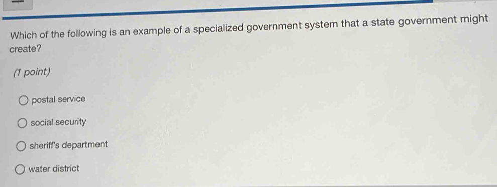 Solved: Which of the following is an example of a specialized ...