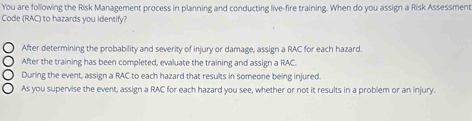 Solved: You are following the Risk Management process in planning and ...