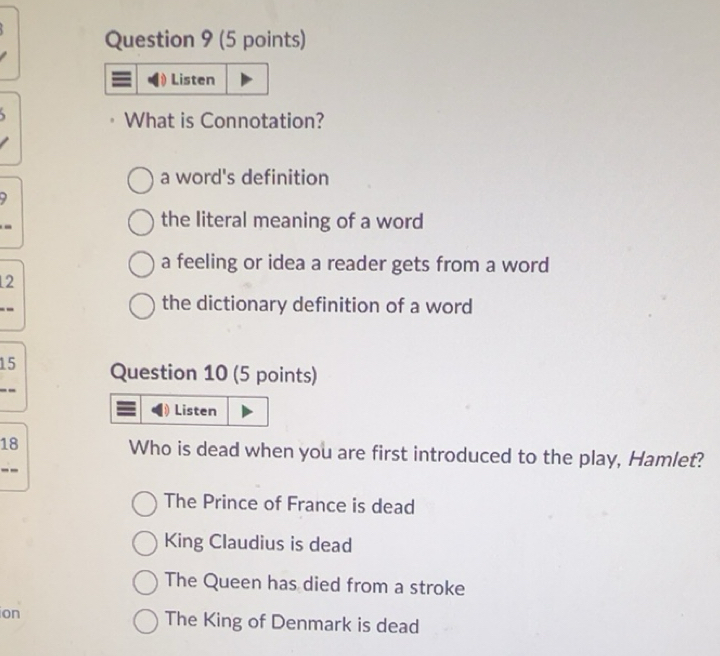 Solved: Listen What is Connotation? a word's definition the literal ...