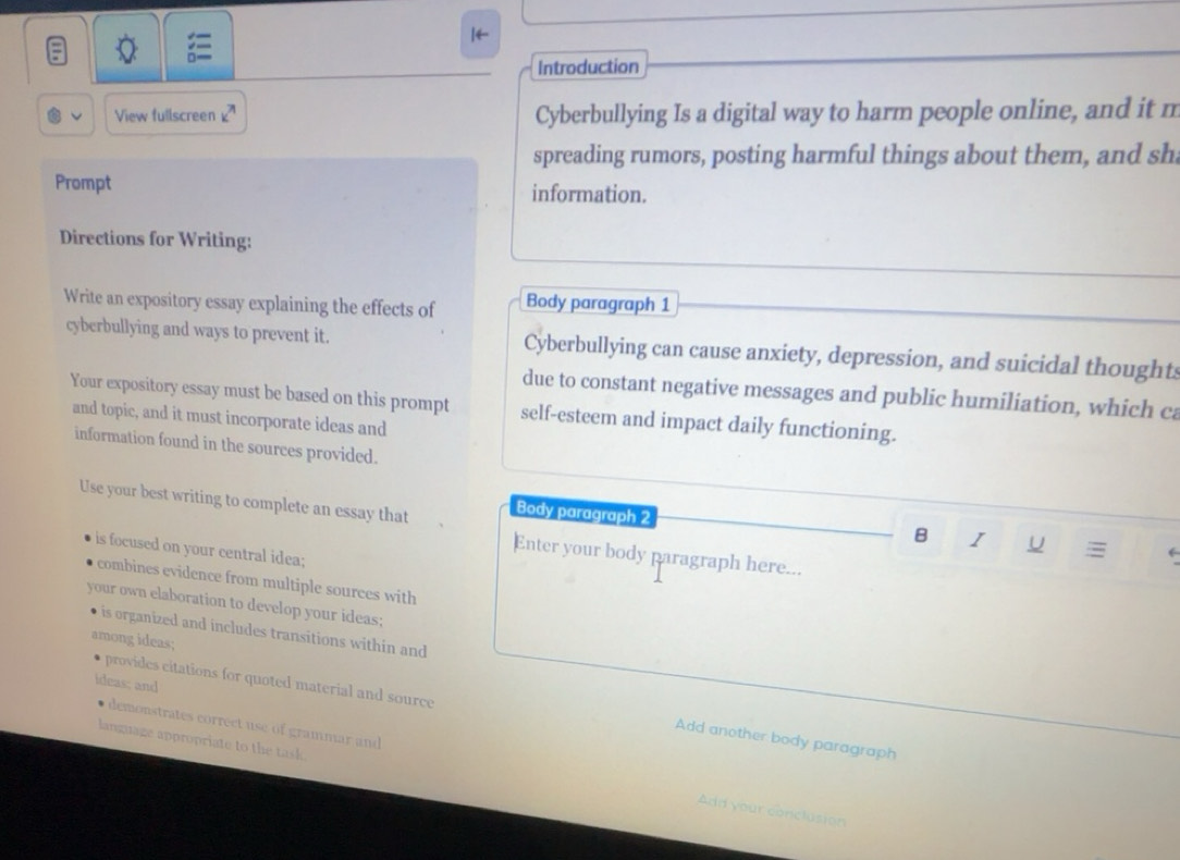 Solved: ← 0 Introduction View fullscreen 2 Cyberbullying Is a digital ...