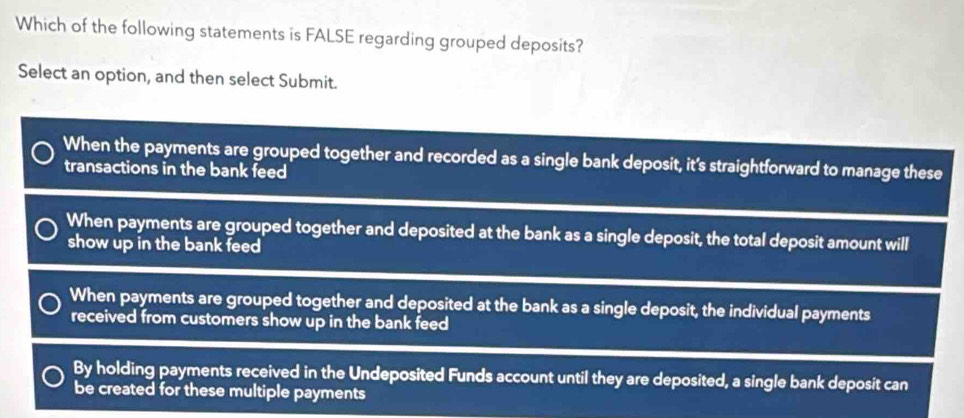 Solved: Which of the following statements is FALSE regarding grouped ...