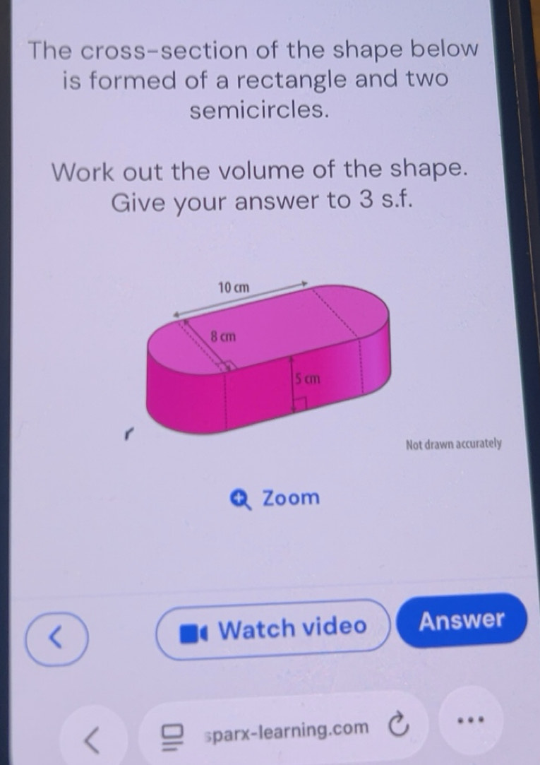 Solved: The cross-section of the shape below is formed of a rectangle ...