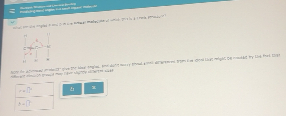 Solved: Elechonic Structure and Chemical Bonding Predicting bond angles ...